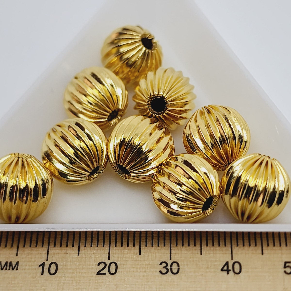 12mm Fluted Round Bead (20) - Gold – Bead Shack