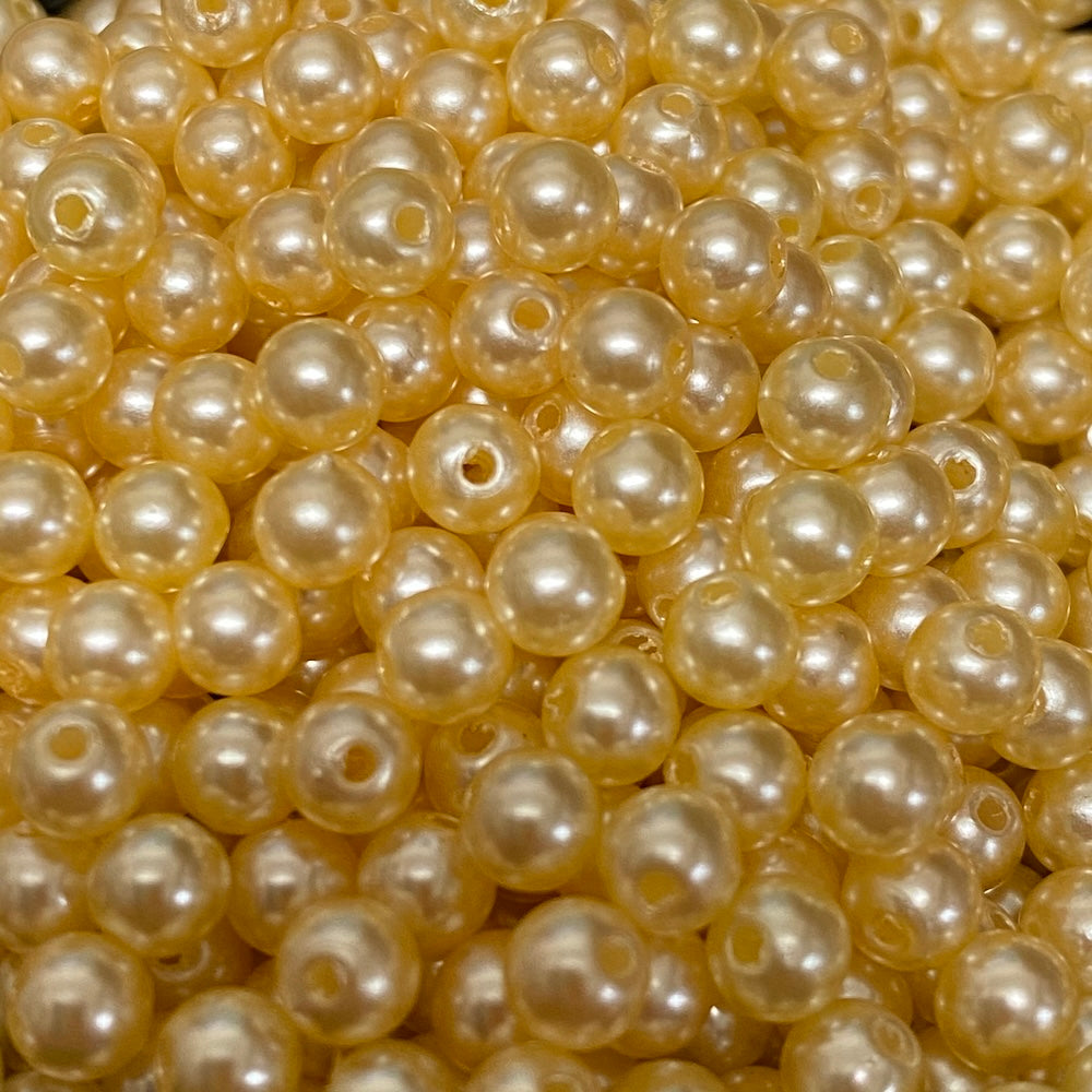 5mm Round (100) - Cream - Vintage Acrylic Pearls – Bead Shack