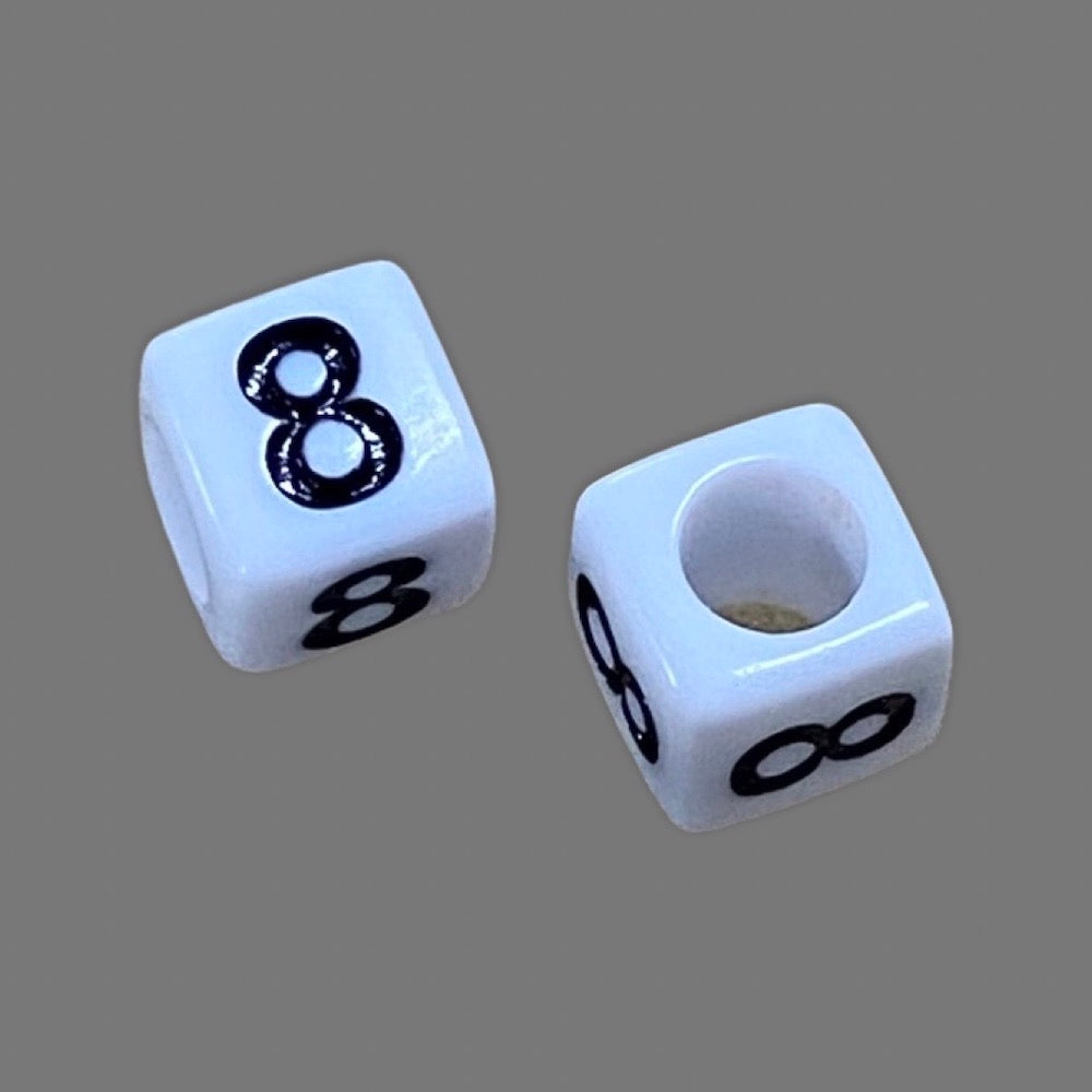 Number Beads (Cubes) - 8 – Bead Shack
