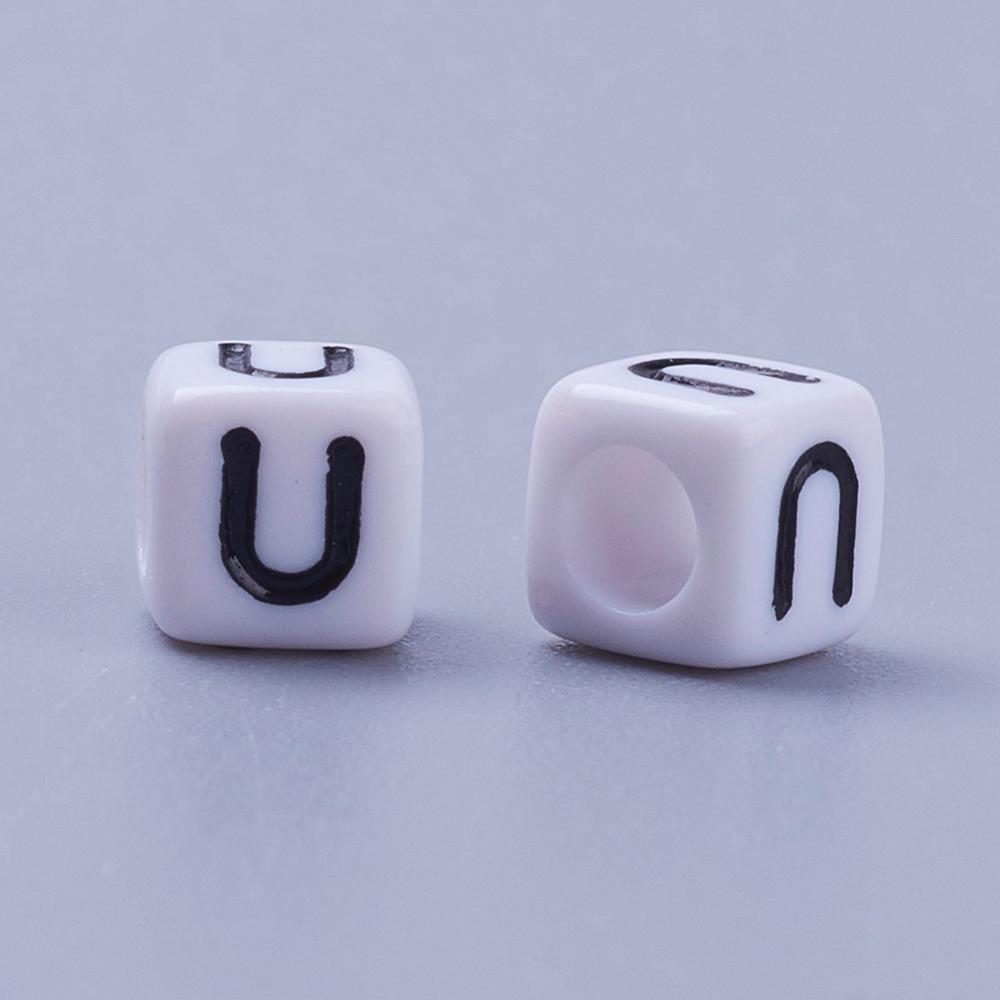 Alphabet Letter Beads (Cubes) - U – Bead Shack